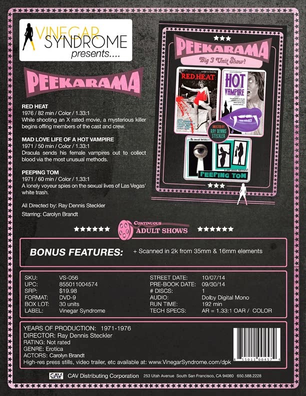 Horror Sci-fi and More!: Vinegar Syndrome presents...PEEKARAMA: BIG 3 ...