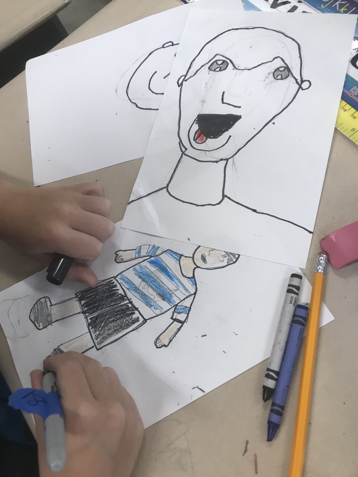 Elements of the Art Room: 1st and 2nd self portraits