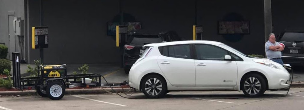 Just A Car Guy: An electric car towing a gas generator and then using ...