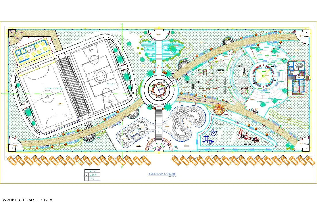 2d CAD Drawing of Recreational Park