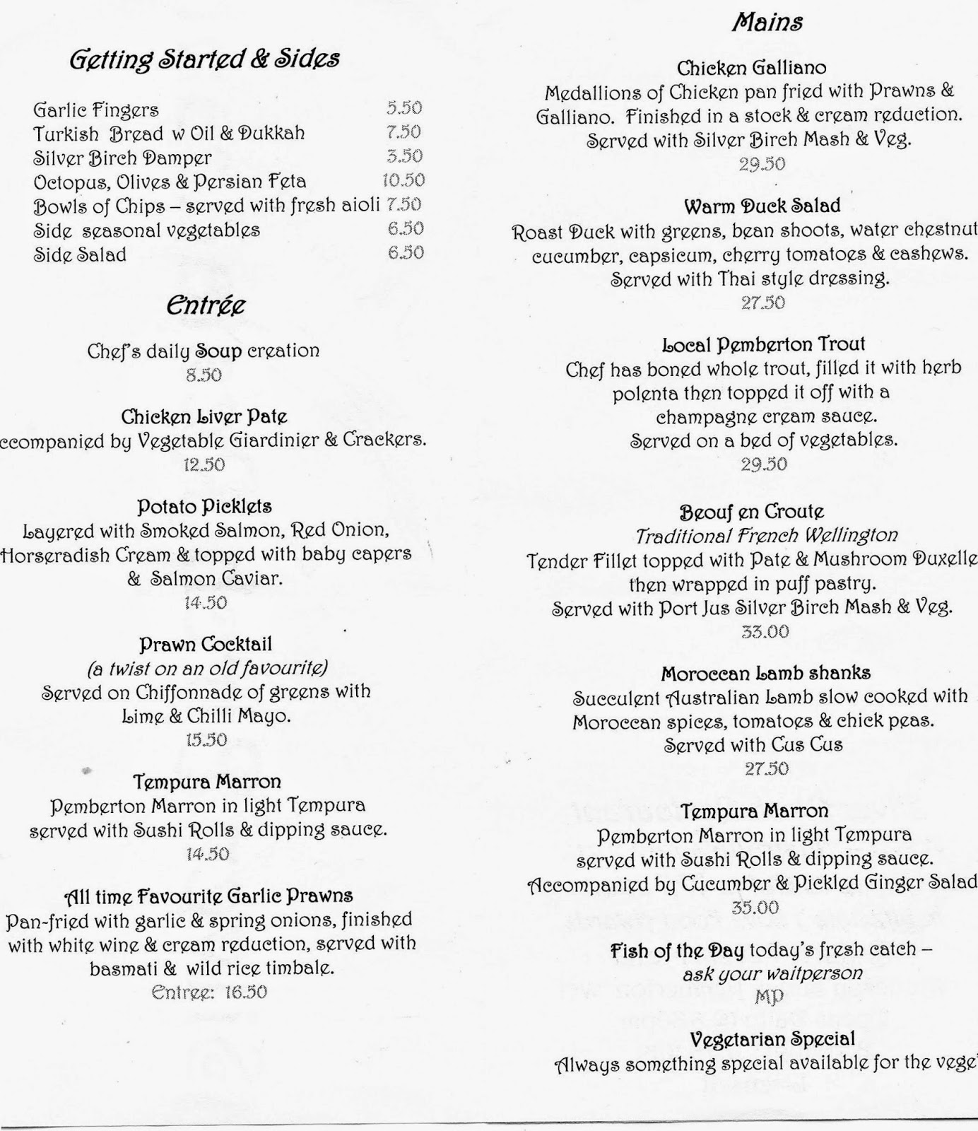 chat australia: Rediscovering Australia In Menus Of Restaurants I Dined ...