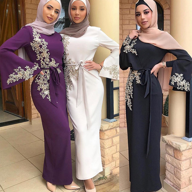 Dubai Eid Abaya Turkey Muslim Hijab Dress Kaftan Kaftan Marokin Islamic Clothing for Women ...