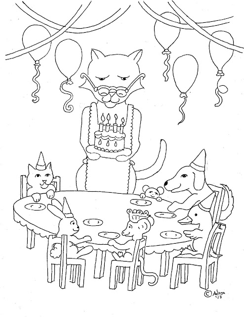 Coloring Pages for Kids by Mr. Adron: Animals Birthday Party Print and ...