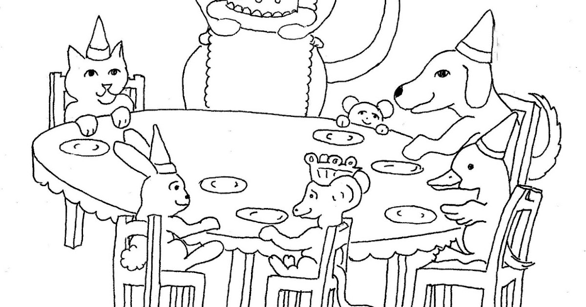 Coloring Pages for Kids by Mr. Adron: Animals Birthday Party Print and ...