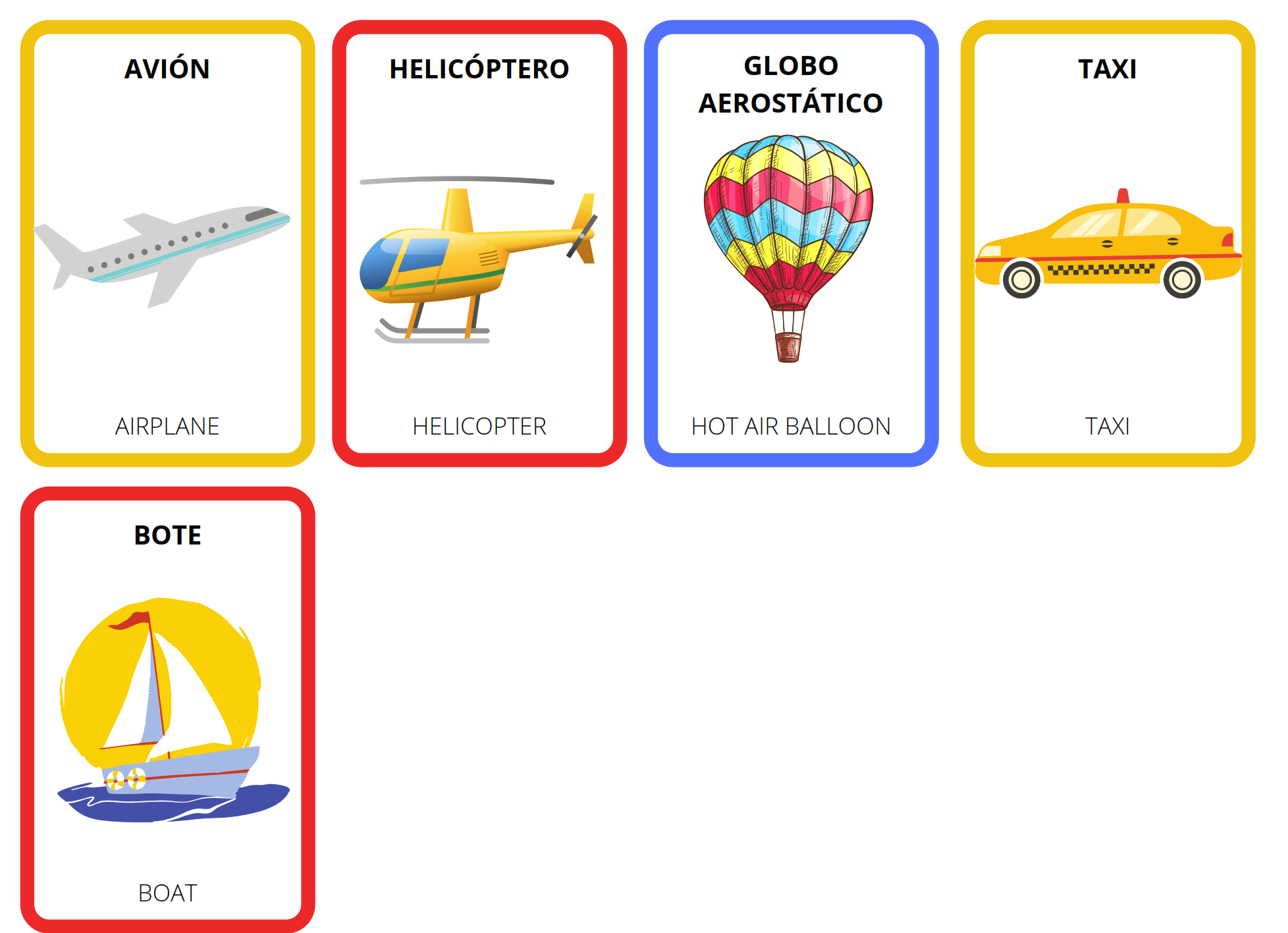 Modes of Transportation Flashcards | Translation - SpanishtoGo