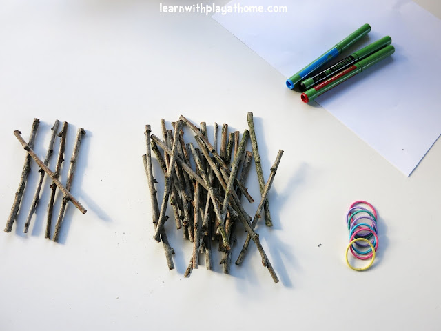 Learn with Play at Home: Counting and Grouping with Sticks. Playful Maths