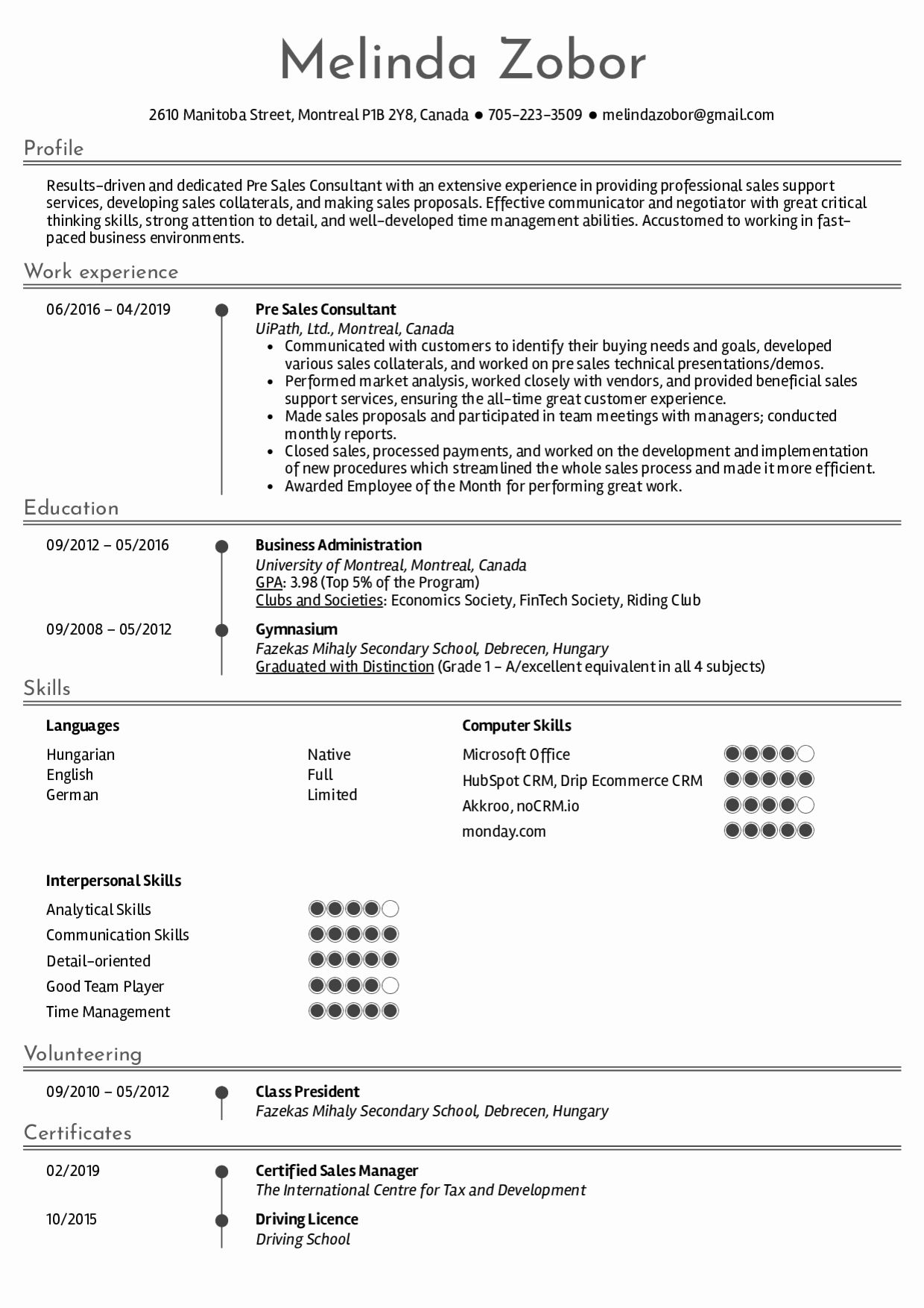 Pre Sales Consultant Resume ~ Resume Letter