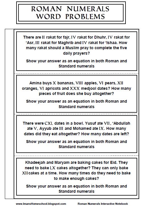 Iman's Home-School: Roman Numerals Interactive Notebook