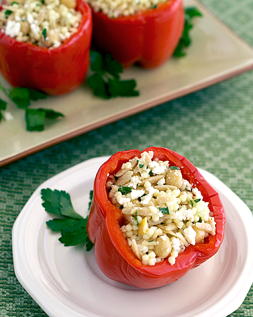 Middle Eastern Stuffed Peppers ~ Heat Oven to 350