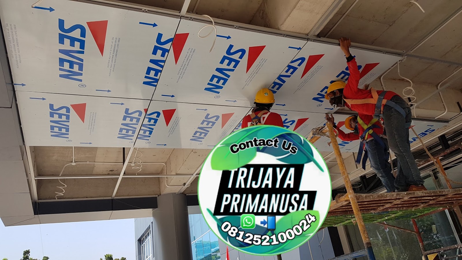 Pemasangan Atap plafon ACP Seven Marks Jiyu PVDF