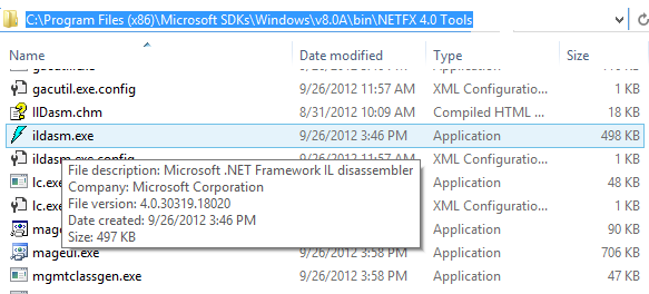 Decompile a .NET EXE with inbuild Microsoft tools ildasm.exe - AspTricks.net