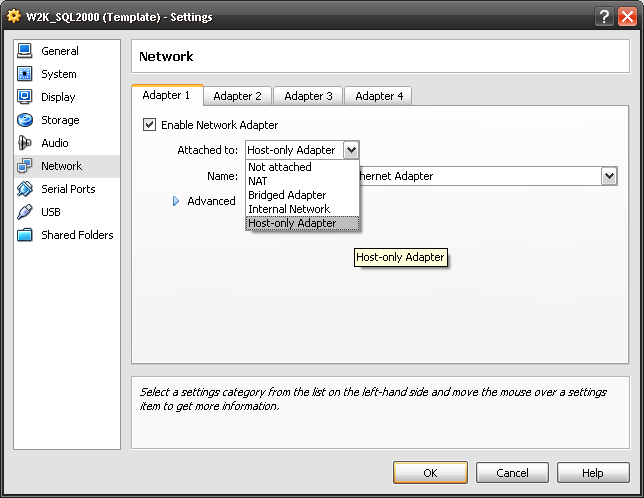 sql solace: VirtualBox : Network Types