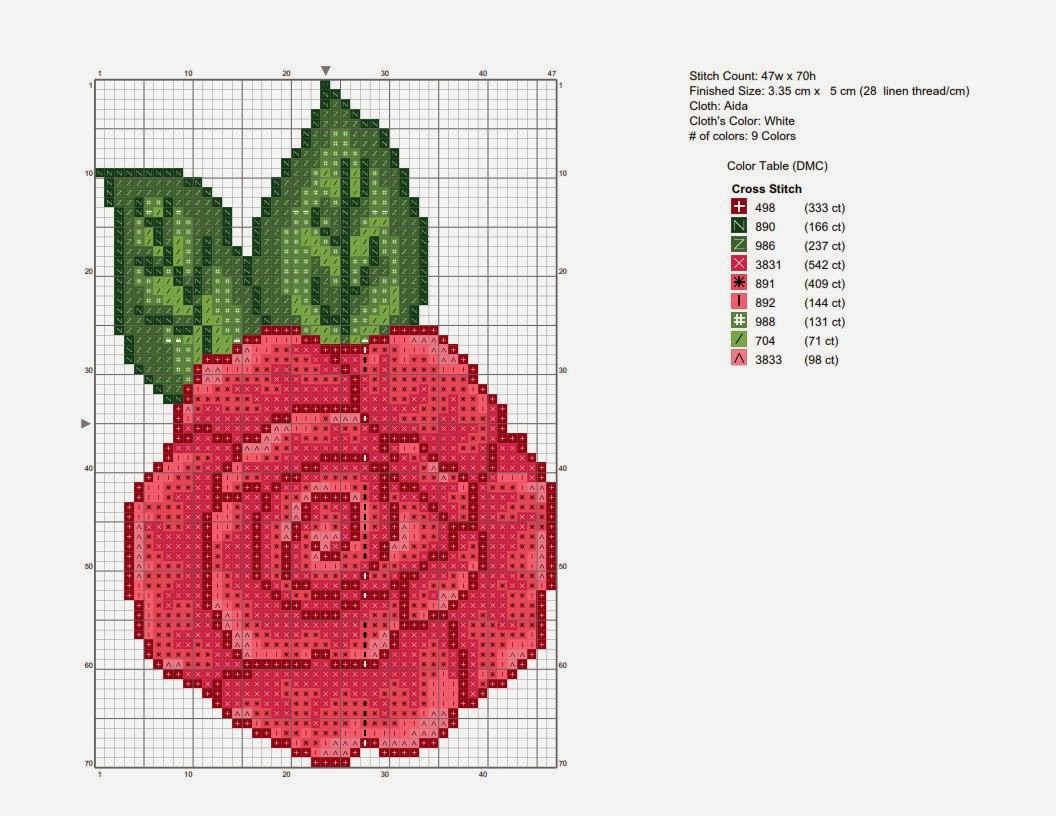 Rose Cross stitch pattern - Rosa punto de cruz