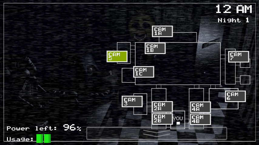 Five Nights at Freddy's: Mapa del 1r juego.