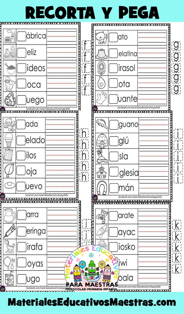 Recorta y Pega el Abecedario | Materiales Educativos para Maestras
