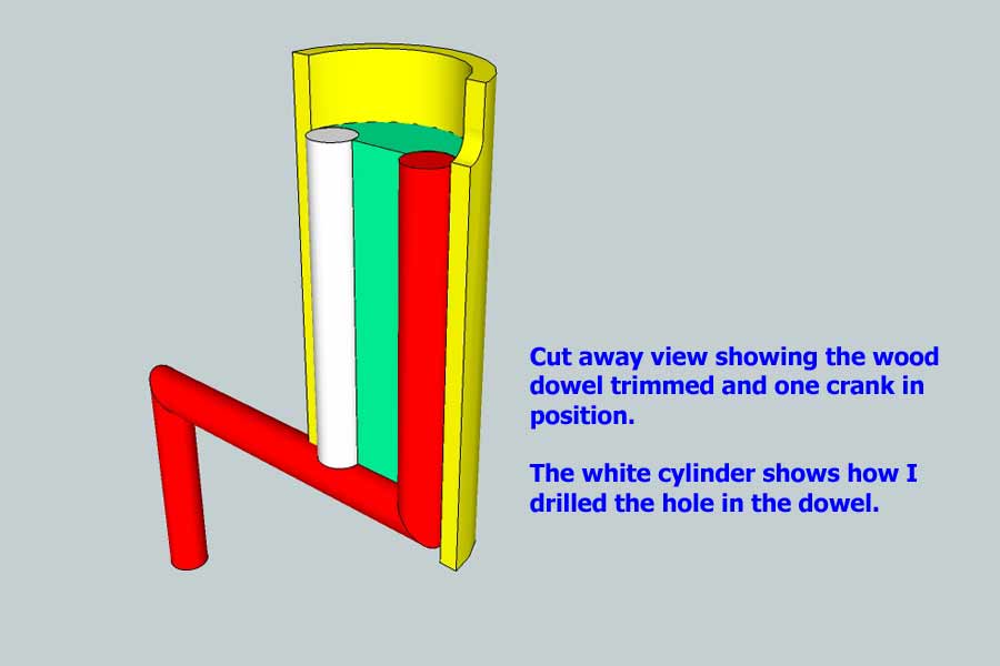 How or make a crank handle for mechanical wood toy tricycle.