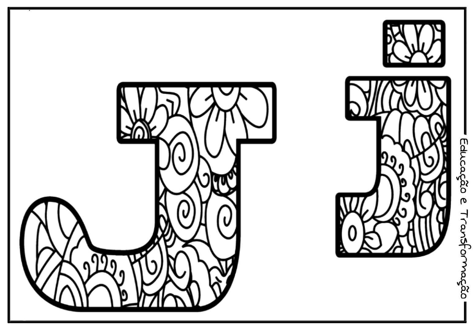 Alfabeto para colorir Letras com desenhos florais para colorir ...