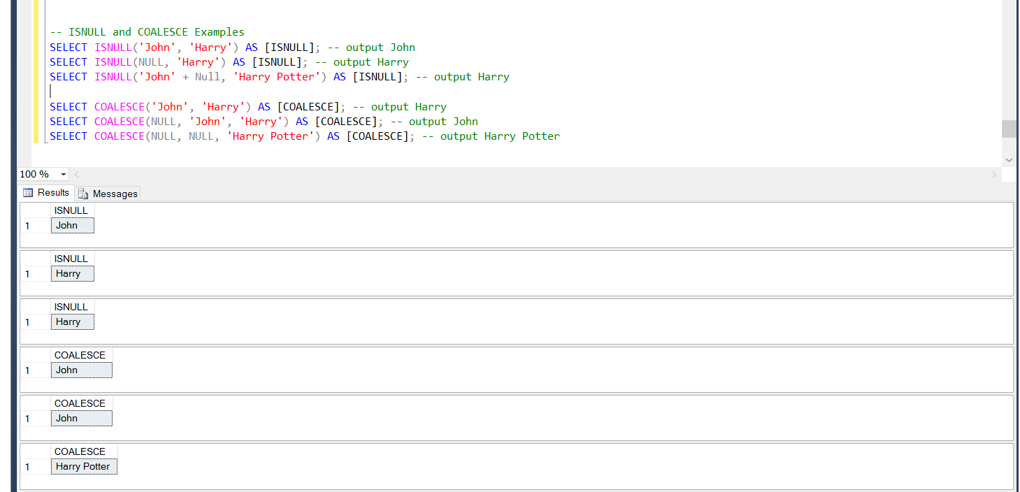 5 Differences Between Coalesce And Isnull In Sql Server Example Tutorial