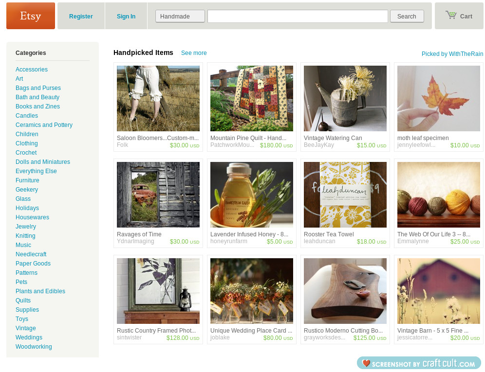 withtherain: Front Page of Etsy While A Slept