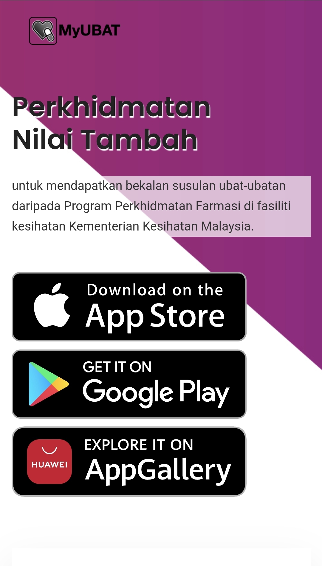 Cara dapatkan ubat susulan daripada hospital melalui aplikasi Myubat