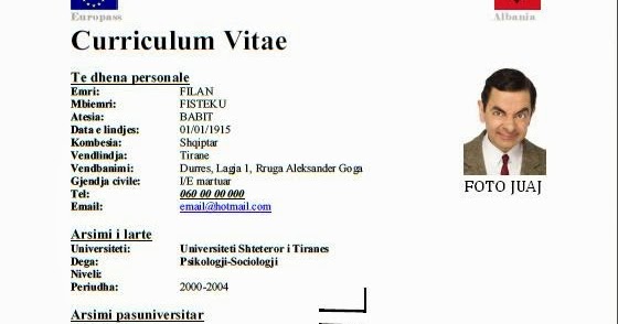 Detyra Kursi Te Gatshme Me Porosi: CV SHQIP - SHKARIKO - Curiculum ...
