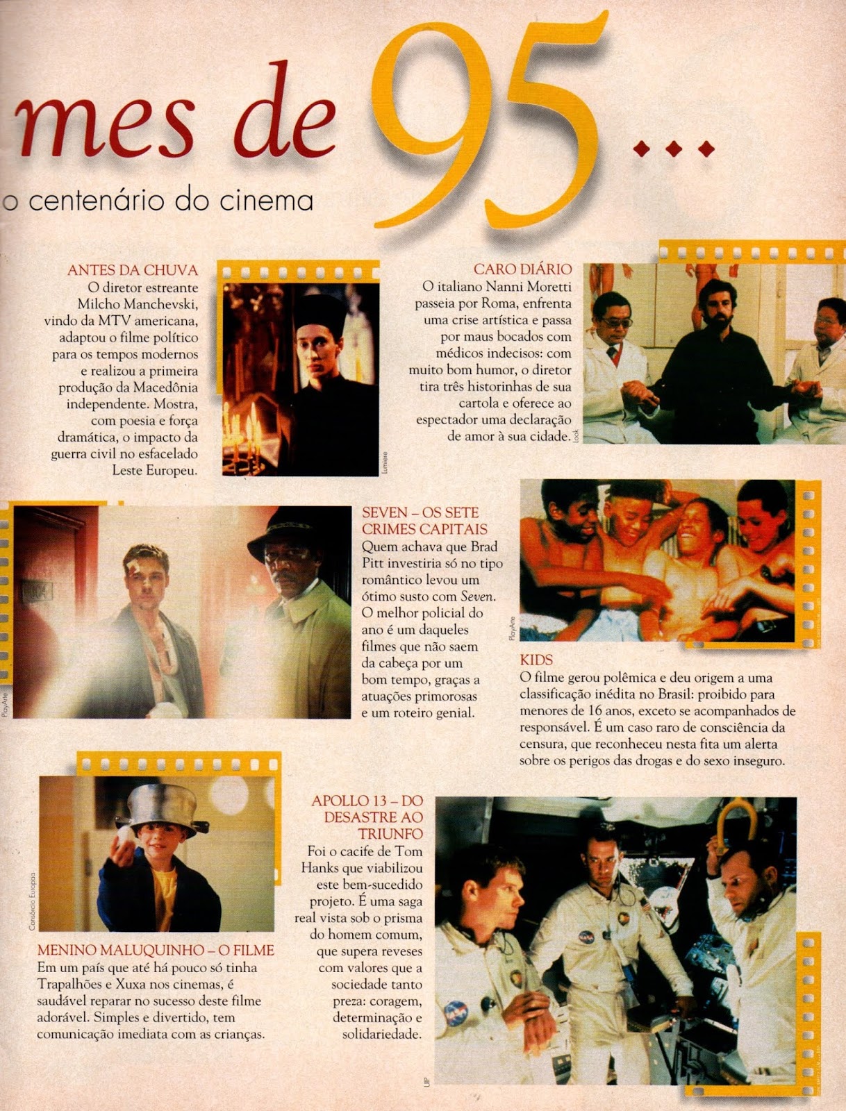 Revistas de Cinema: Os Melhores Filmes de 1995 e 1996