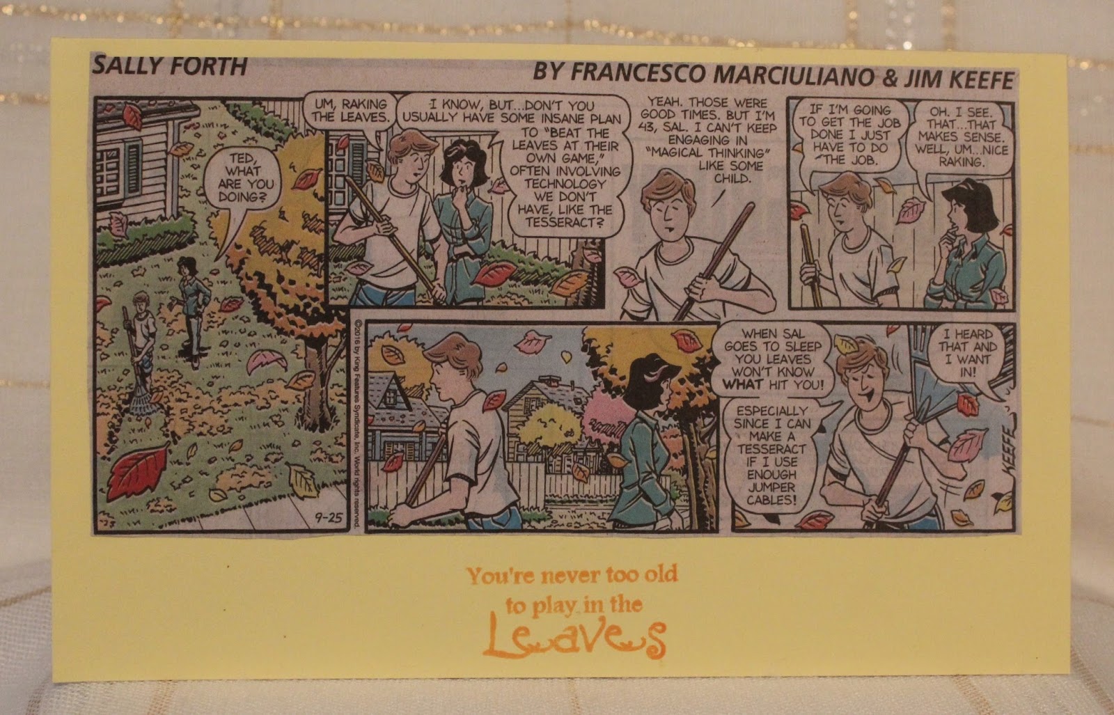 Created by Sunshine HoneyBee: Fall Leaves Comic Strip Card