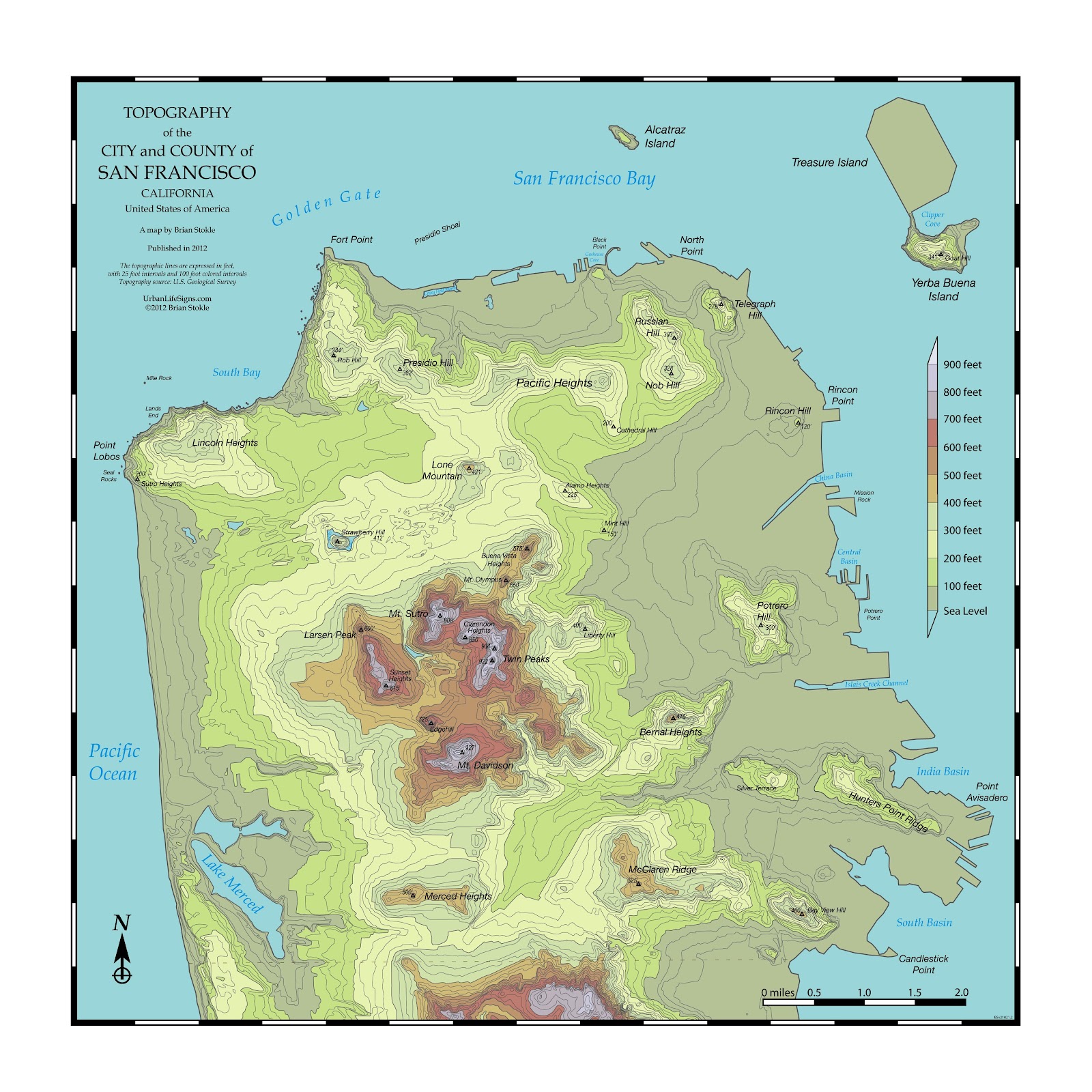 San Francisco Topo Map (The Posters)