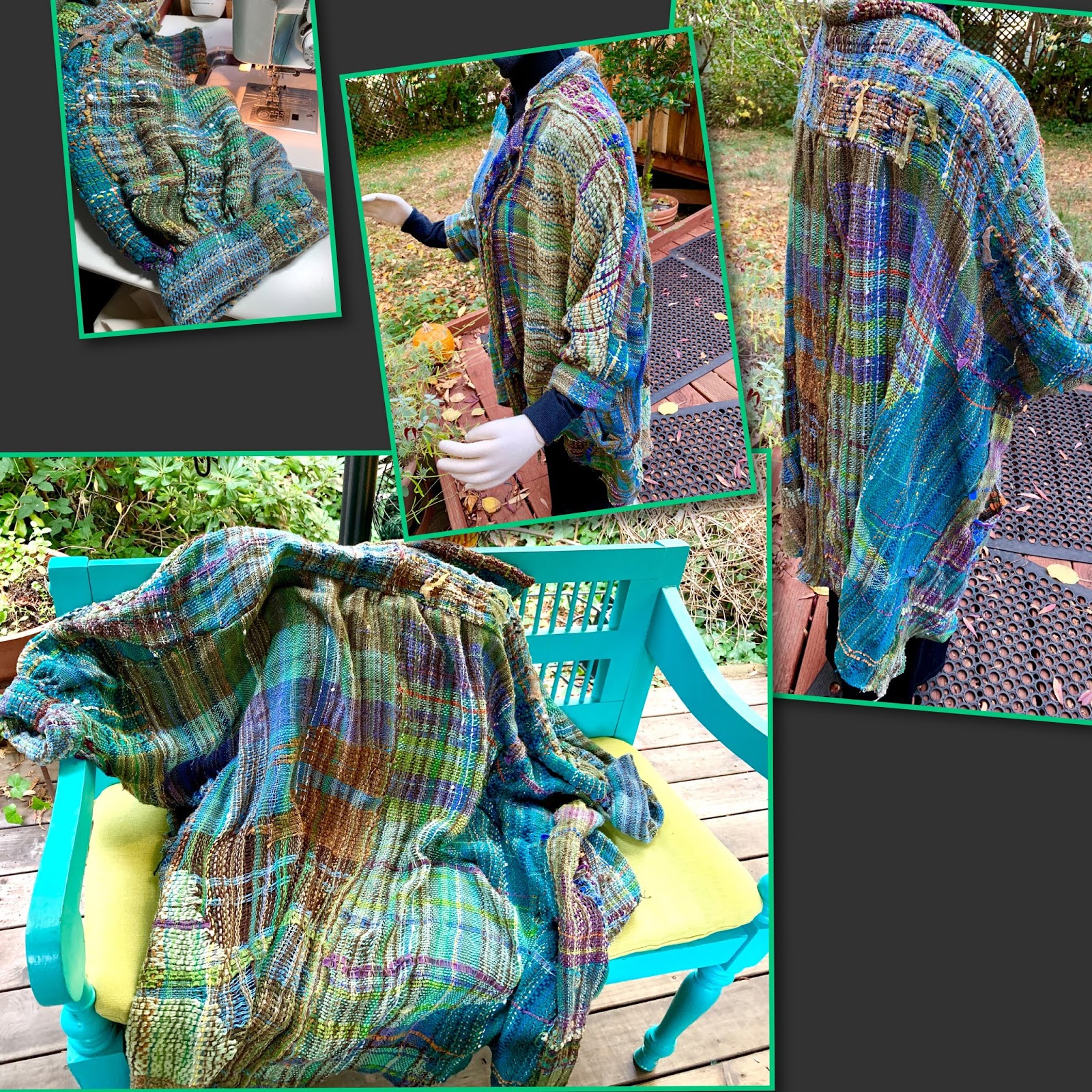 CENTERING WITH FIBER: Hand woven Saori Cloth to clothing Saori Santa Cruz