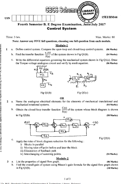 Visvesvaraya Technological University B.E. (CBCS) Fourth Semester 15EI ...