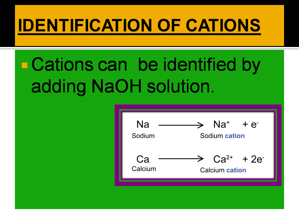 Grade 9: CHAPTER-5 IDENTIFYING IONS SEMESTER 2