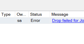 The DELETE statement conflicted with the REFERENCE constraint "FK_subplan_job_id"