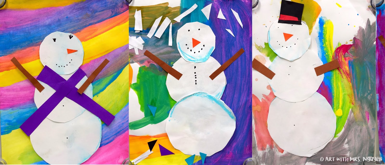 Winter Snowmen (K) | Art with Mrs. Nguyen