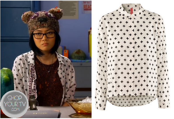 Awkward: Season 3 Episode 9 Ming's White Cross Shirt | Shop Your TV