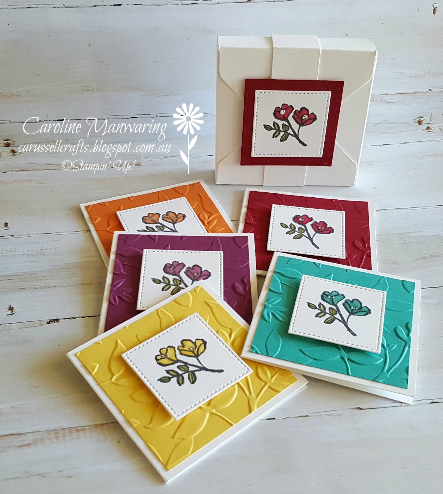 Carussell Crafts: Sue's 3" x 3" cards.