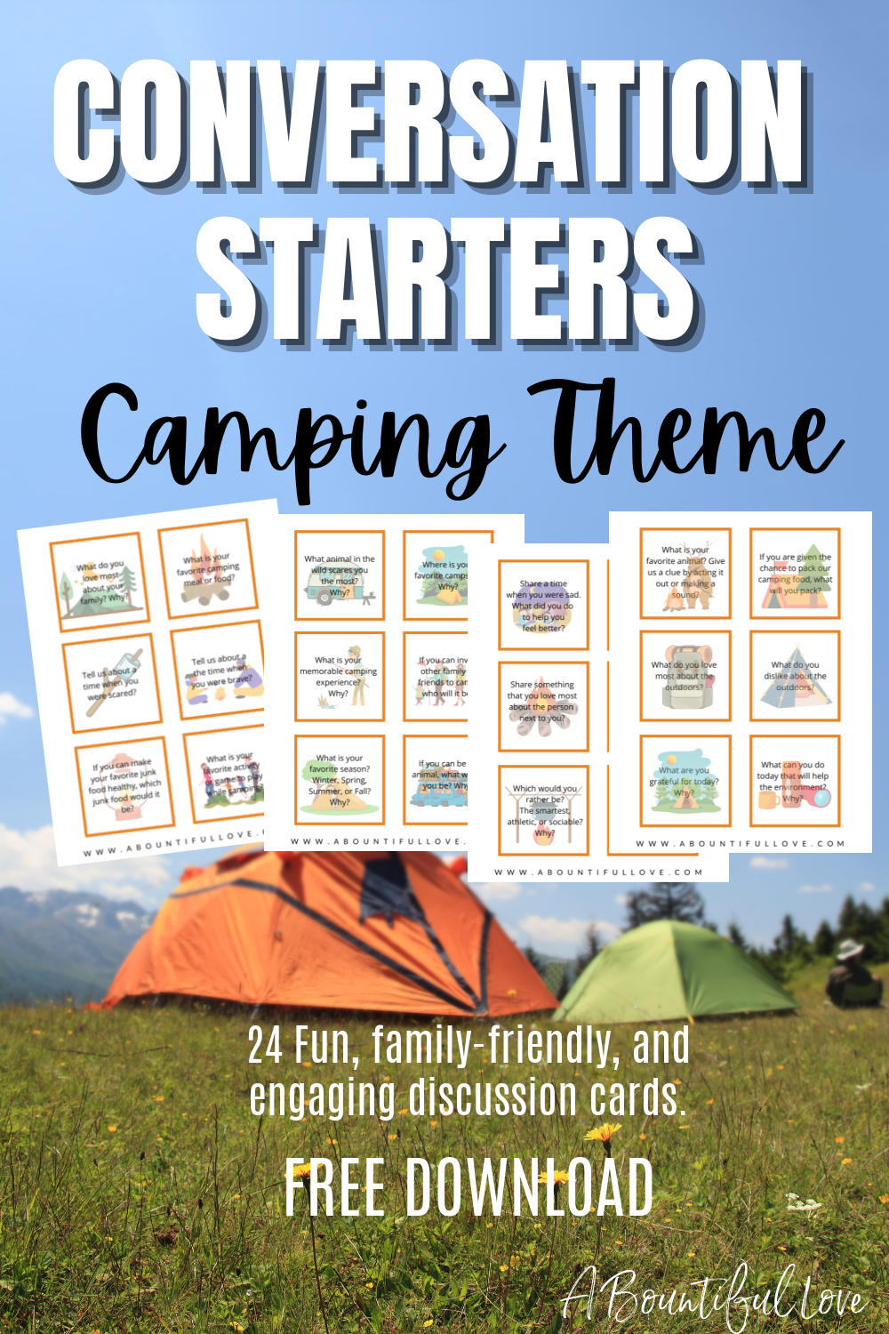 Camping Activity: Conversation Cards - A Bountiful Love