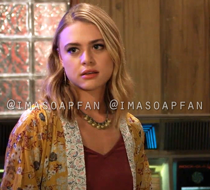 Kiki Jerome's Yellow Floral Print Kimono - General Hospital, Season 56 ...