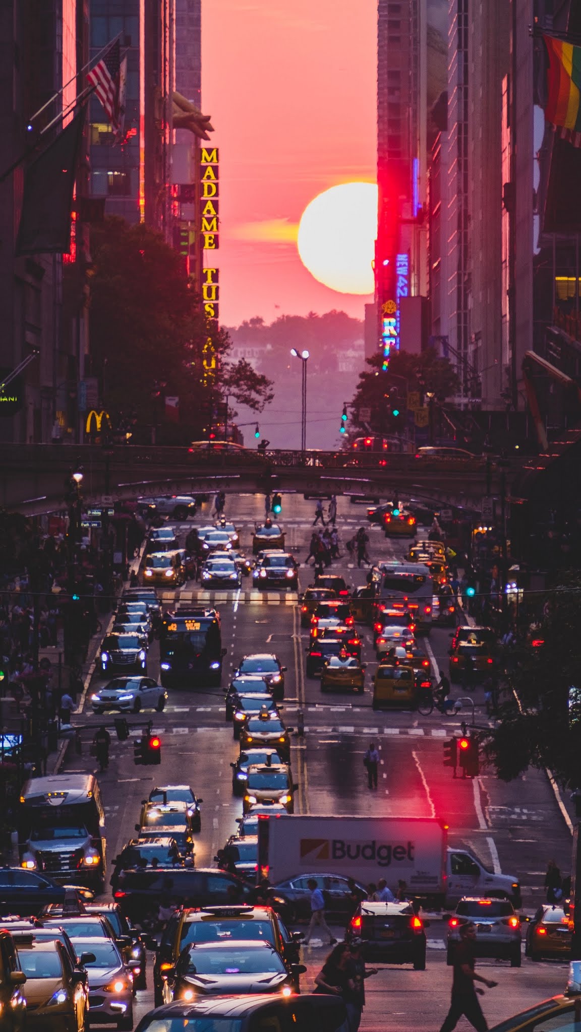 New York City street sunset Mobile Wallpaper - HD Mobile Walls