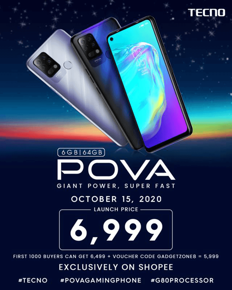 TECNO POVA with Helio G80 inside launched in the Philippines, priced at ...