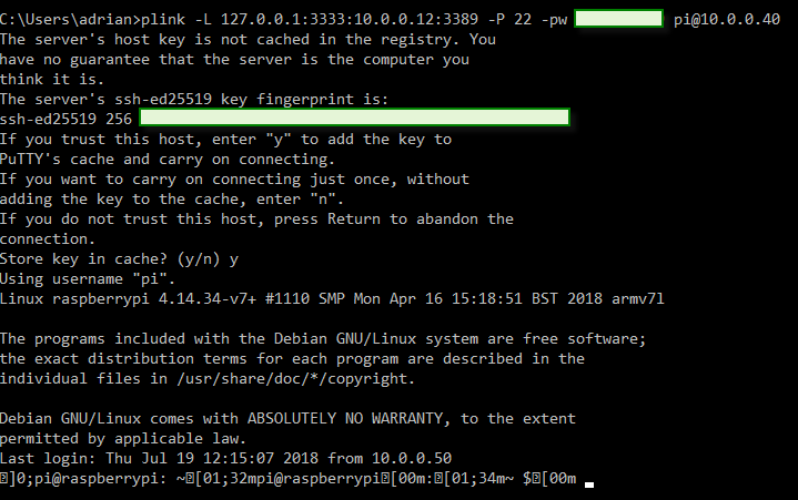 Plink SSH: Auto aceptar hostkey fingerprint al crear un túnel local ...