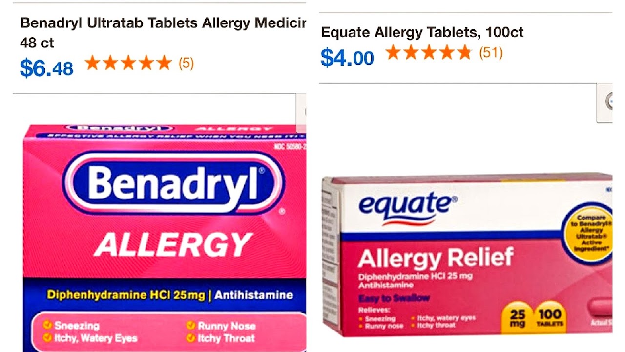 Diphenhydramine - Benadryl Brand Name - Brand Choices