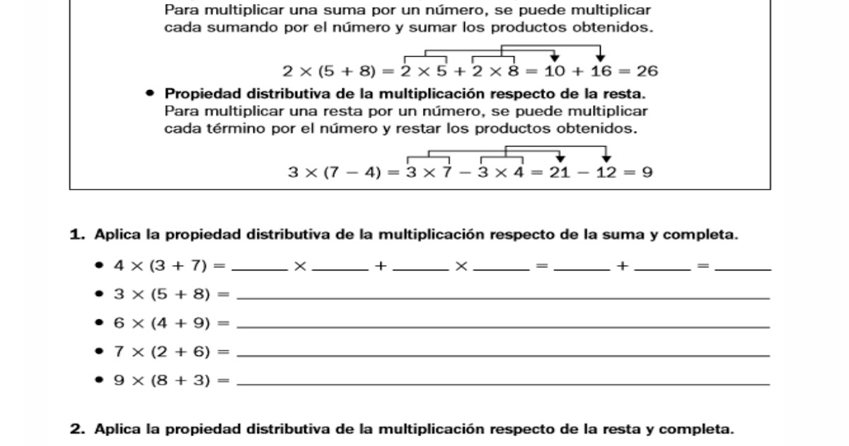 Matemáticas 5C: Propiedad distributiva 18/05