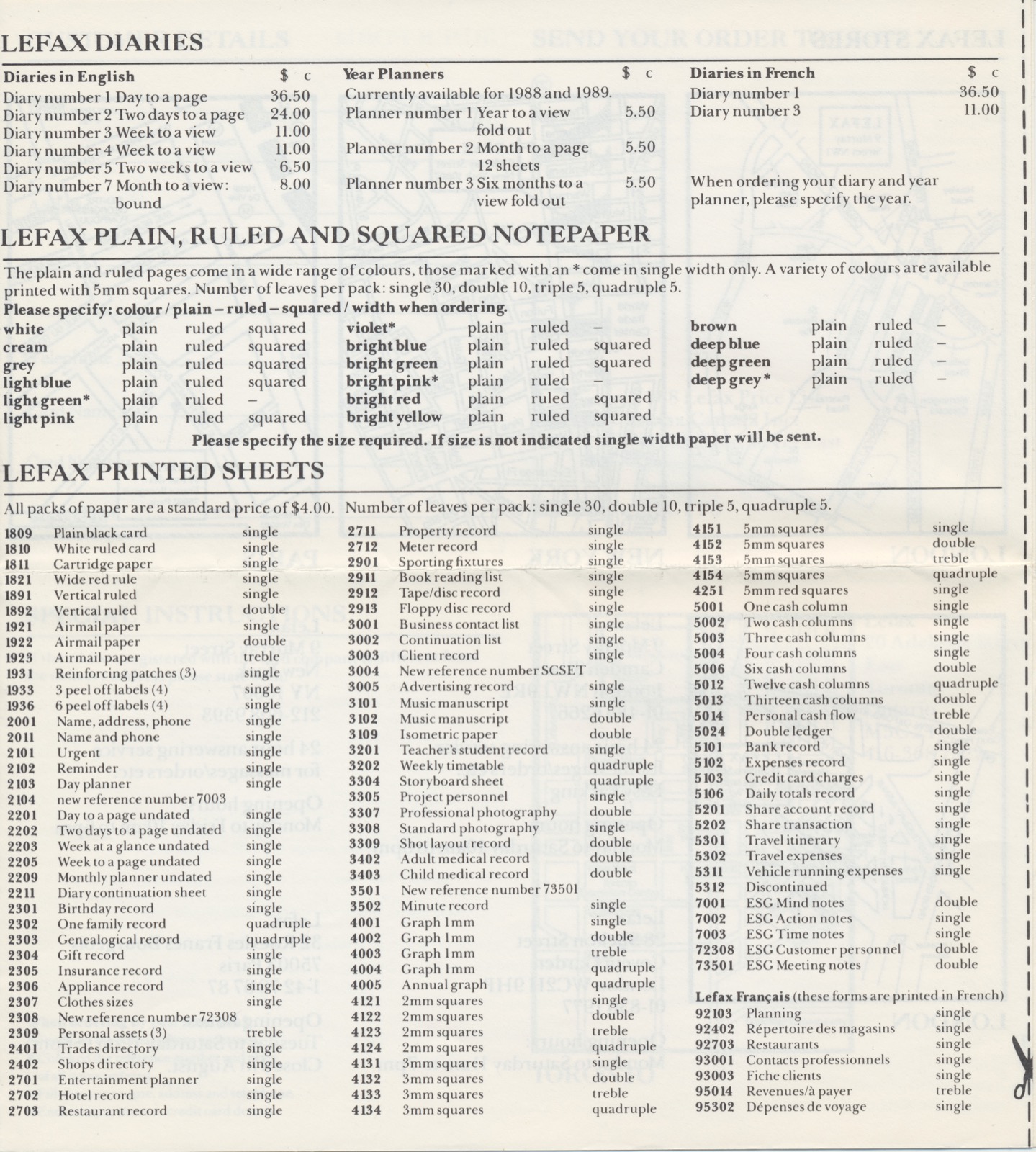 Philofaxy: Lefax 1988 Full Catalogue