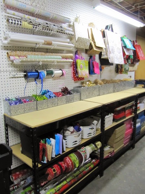 Sew Many Ways...: Workbench Turned into Gift Wrap Center...
