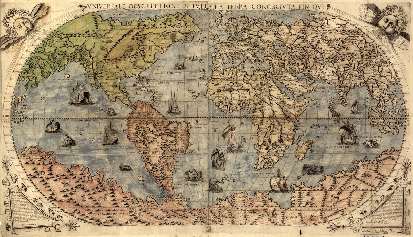 world places: Map of The World Old Style