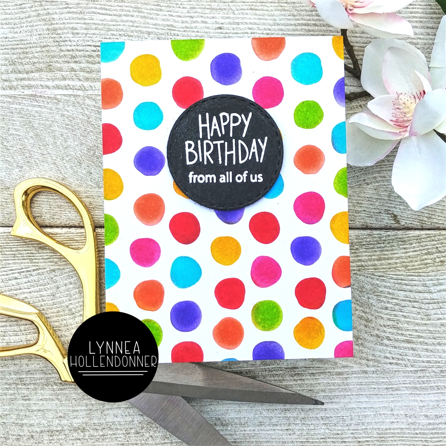 Lynnea Hollendonner: Simon Hurley create. | Rainbow Confetti Birthday Card