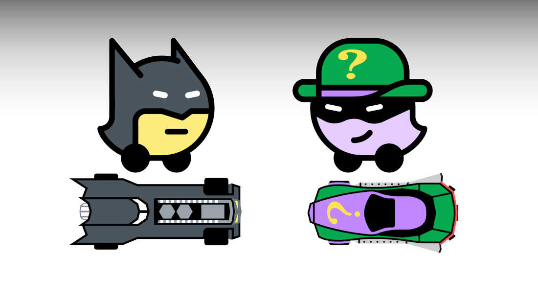 Keys? Check. Cape? Check. Introducing Batman and The Riddler to Waze ...