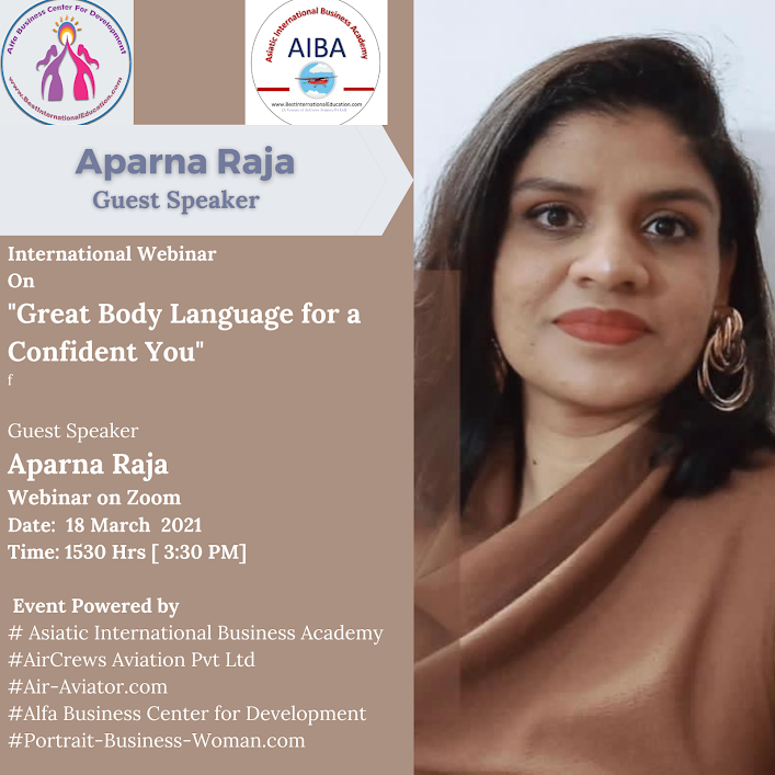 Portrait of Business Woman: Aparna Raja Guest Speaker👉 "Great Body ...