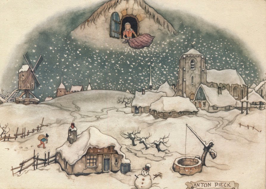 threads of the spiderwoman: Frau Holle and her Feather Bed of Winter